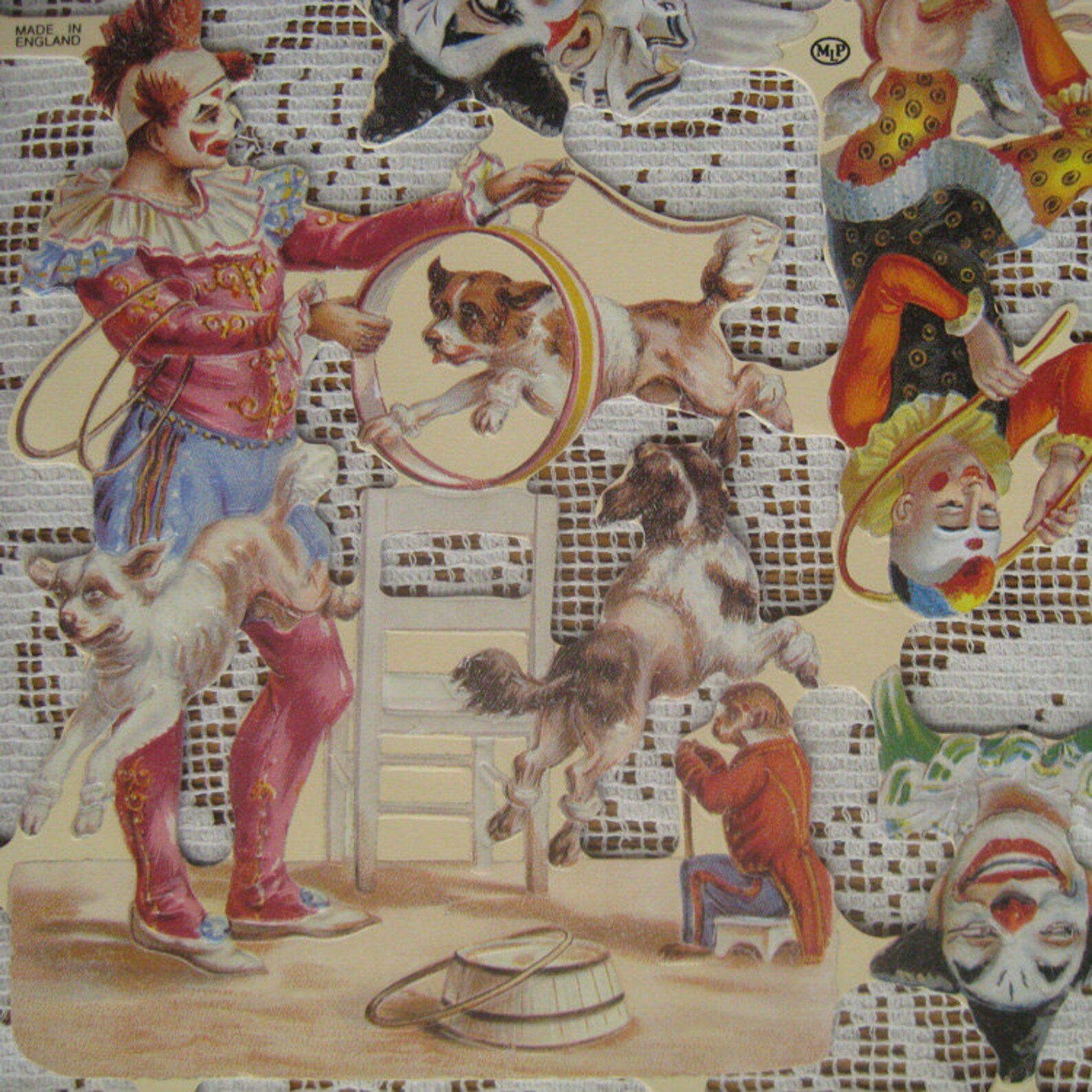 England Vintage Victorian Circus Clowns Lithographed Die Cut | Etsy