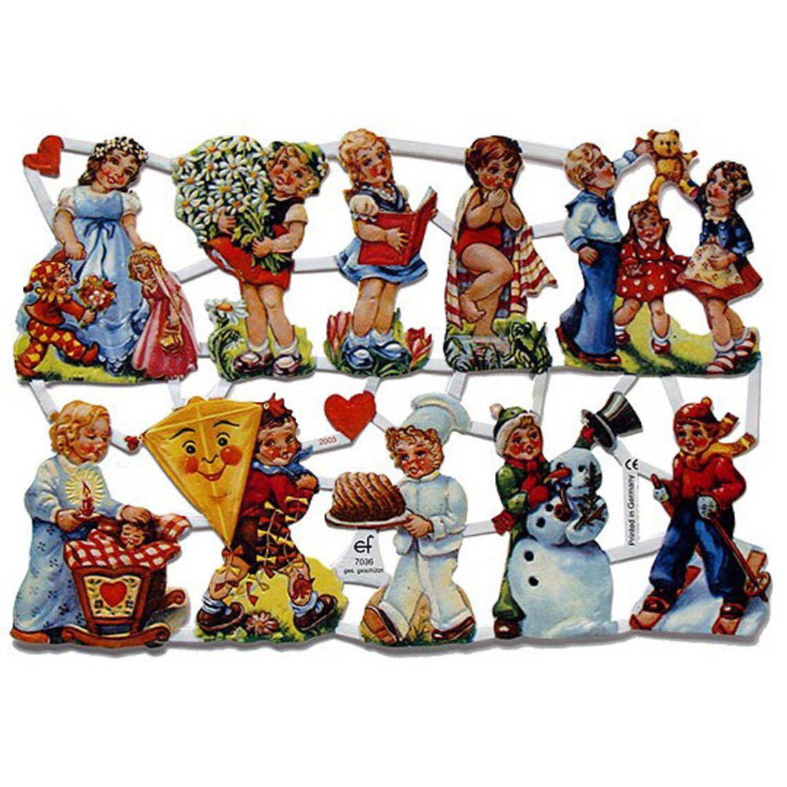 Germany Paper Scraps Lithographed Die Cut Vintage Seasonal Children ...