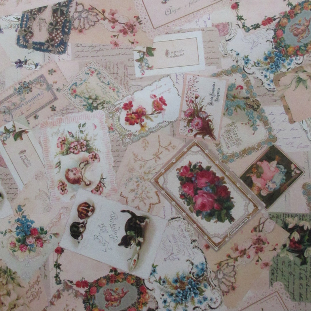 2 Sheets Sweet Collage Style Italian Paper ~ Tassotti Italy IPT X2 - Etsy