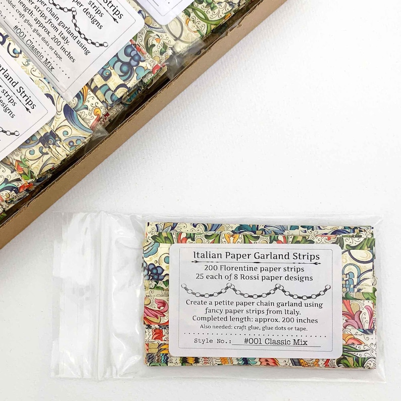 From Italy 200 Petite Paper Chain Garland Pieces Fancy Italian Paper ...