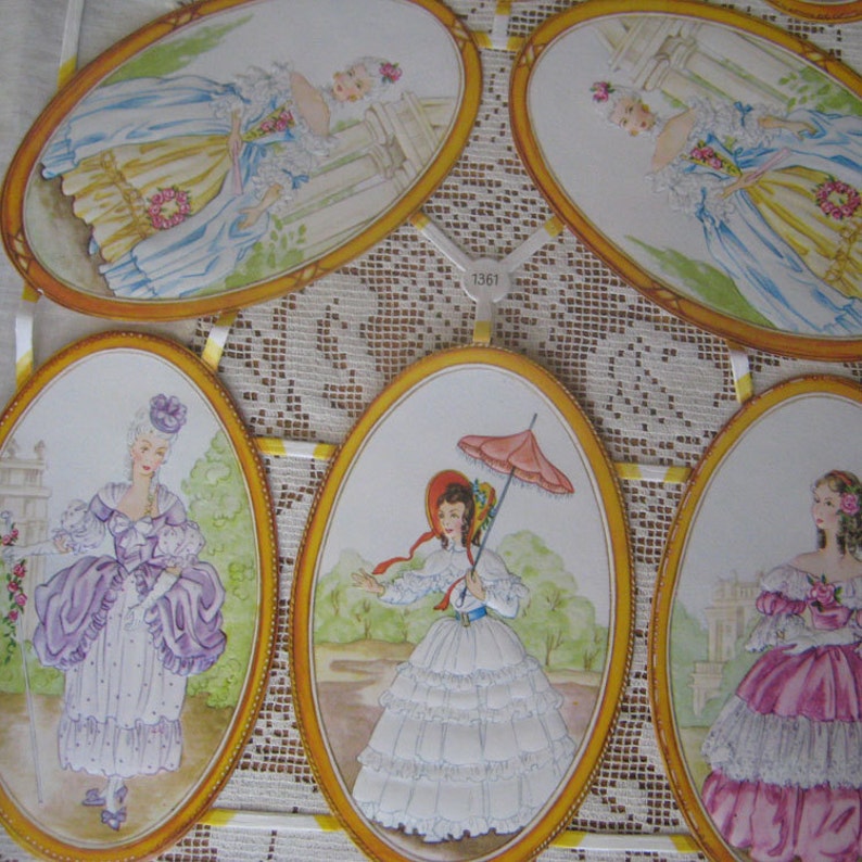 From Germany Vintage PZB Die Cut Paper Scraps Marie Antoinette Lady 8 ...