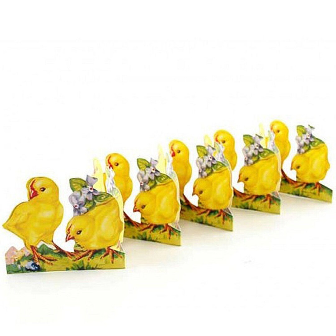 Fold Out Sweden Paper Running Frieze Lithograph Die Cut Easter Chicks ...