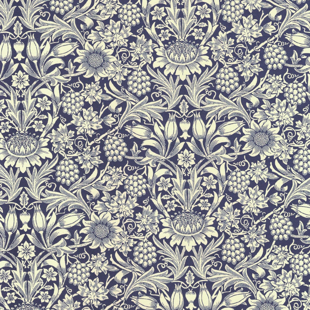 2 Sheets Italian Blue Floral Print Paper ~ Carta Varese Italy IPV881BL ...