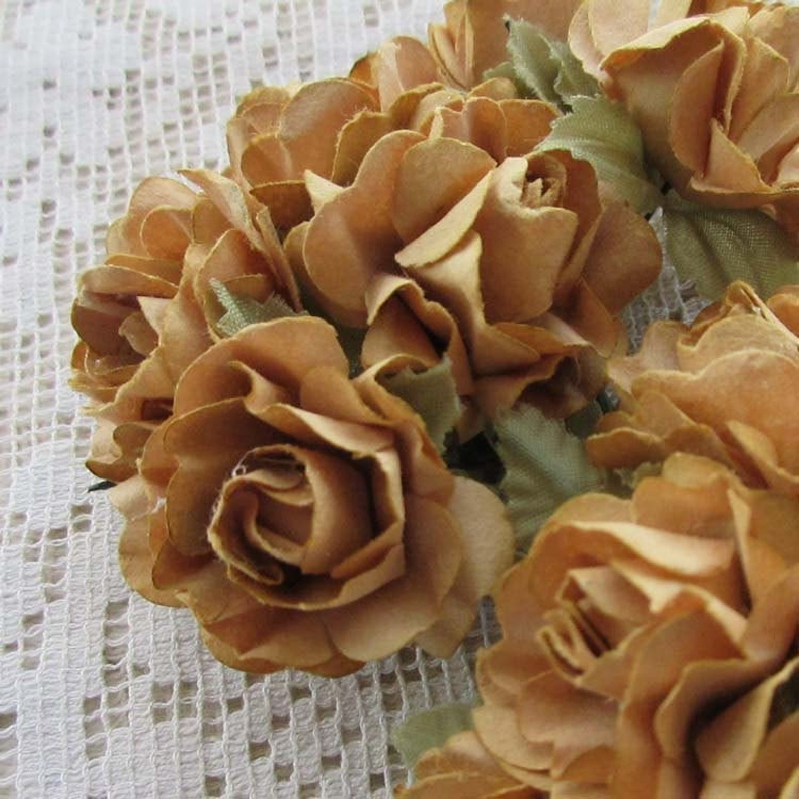 36 Light Brown Open Roses Paper Flowers Handmade Millinery - Etsy
