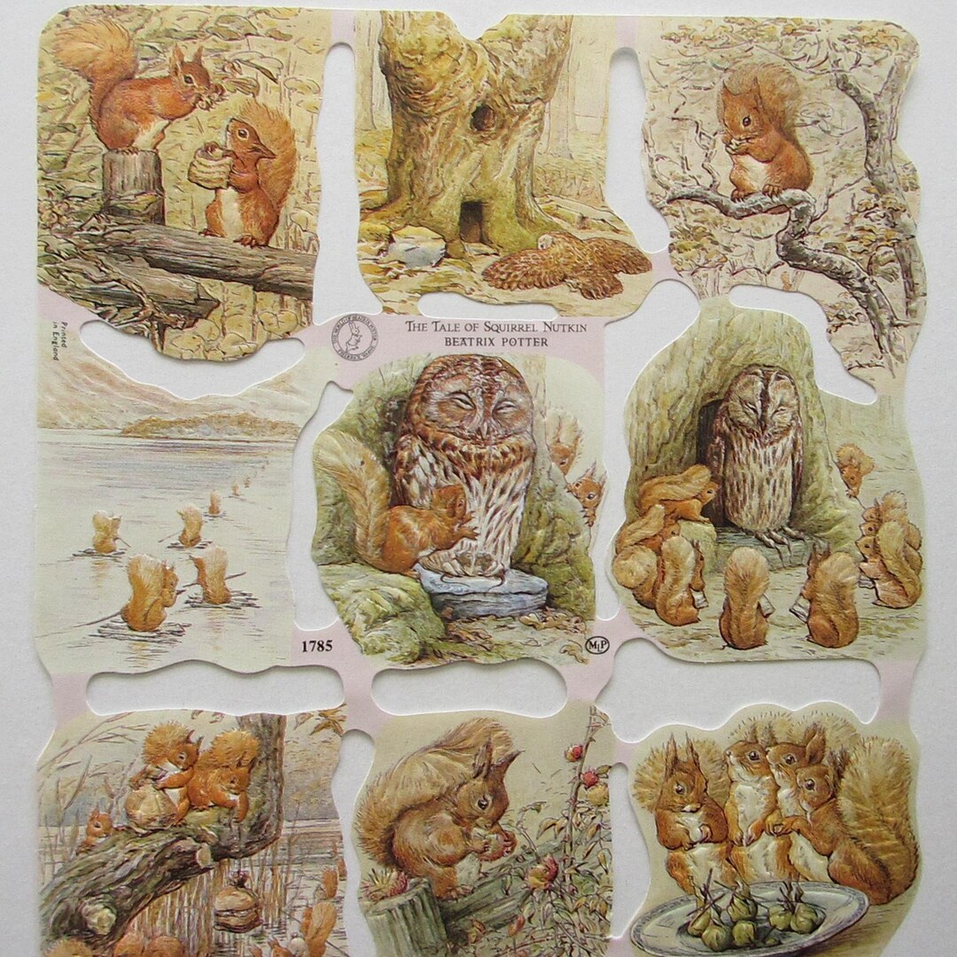 From England Vintage Beatrix Potter Die Cut Paper Scraps Squirrel ...