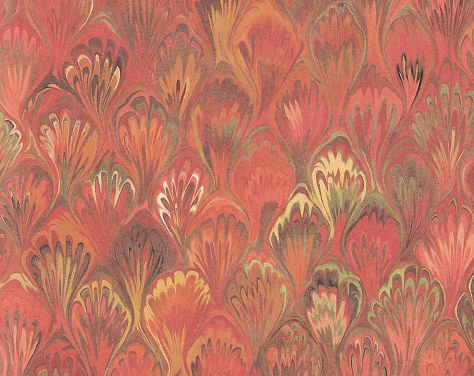 2 Sheets Red Marbeled Feathers Print Italian Paper Kartos - Etsy