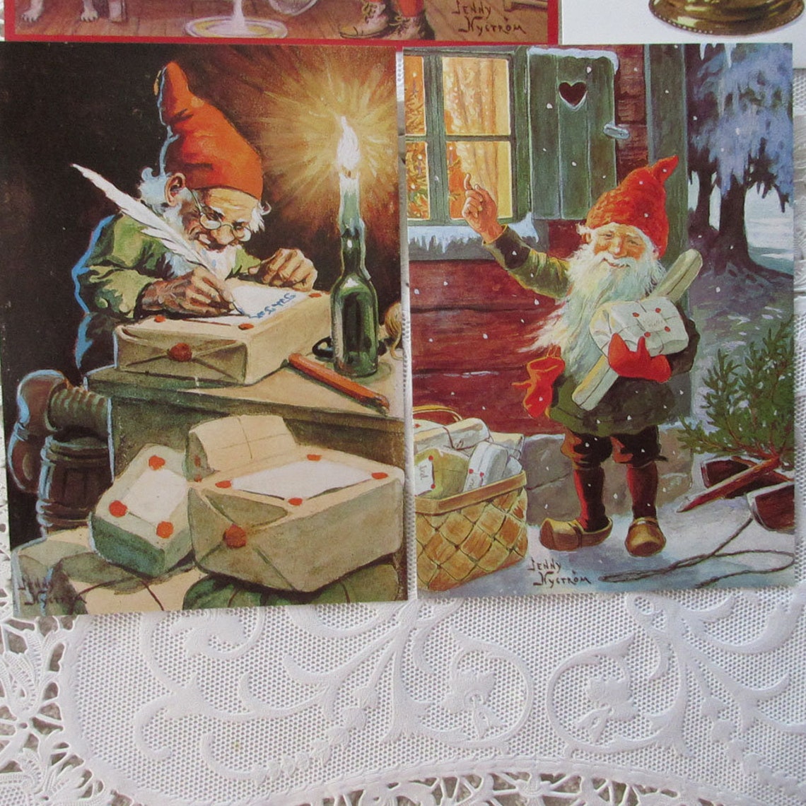 8 Sweden Swedish Postcards Christmas Jenny Nystrom Four Designs Eight ...