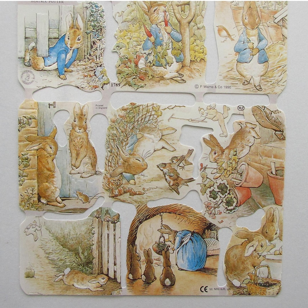 England Vintage Beatrix Potter Lithographed Die Cut Paper Scraps Peter ...