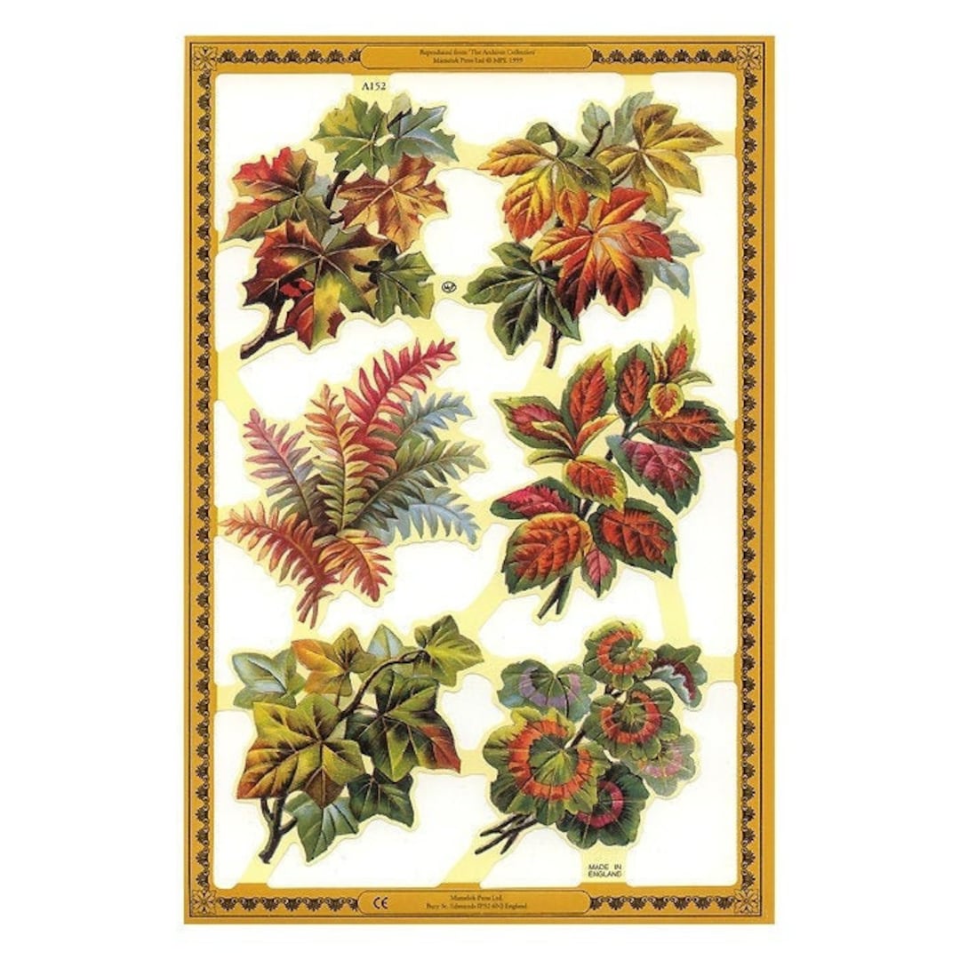 England Paper Scraps Lithograph Die Cut Victorian Leaves Out - Etsy