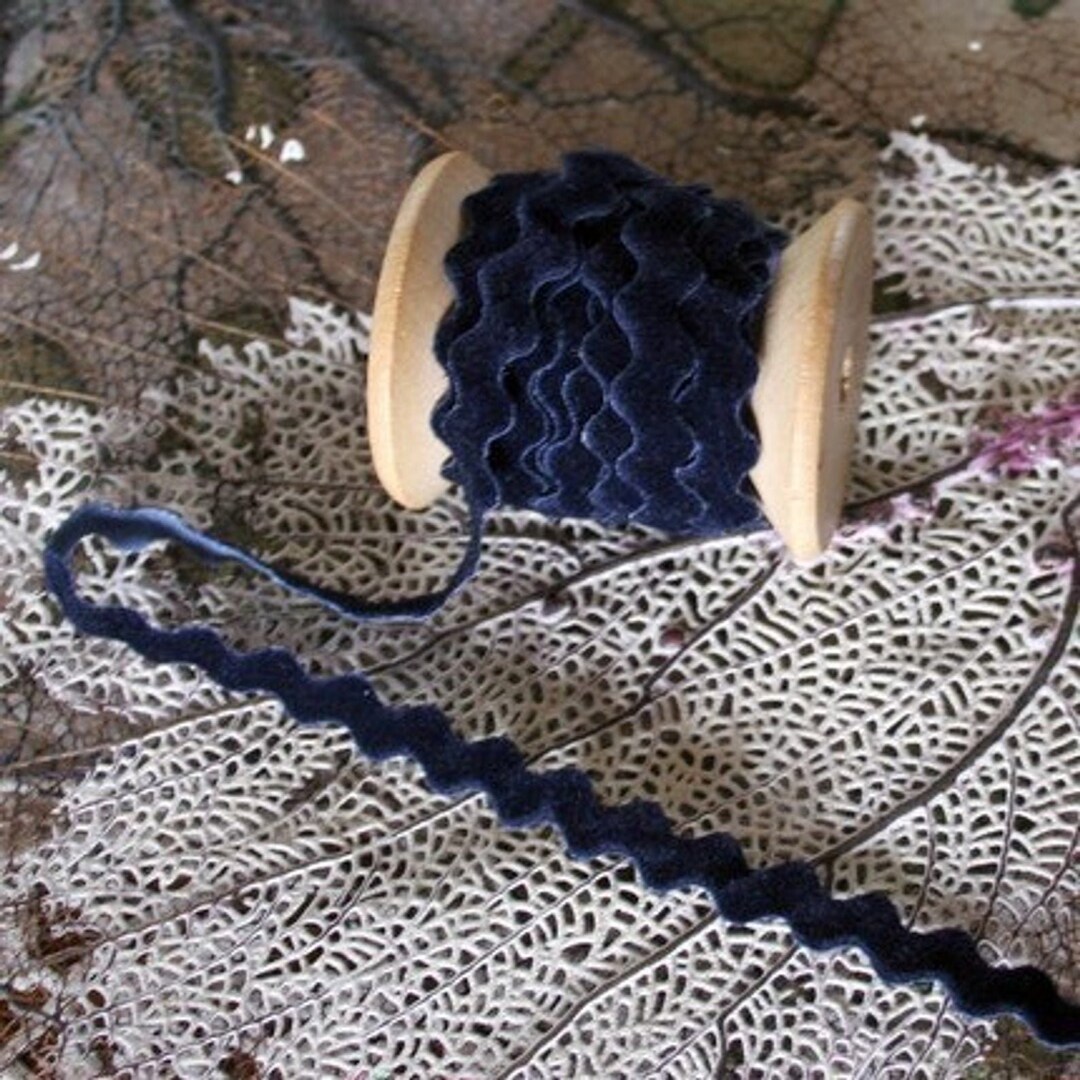 24 Yards Navy Blue Velvet Velveteen Ric Rac Ribbon Trim Rick Rack - Etsy