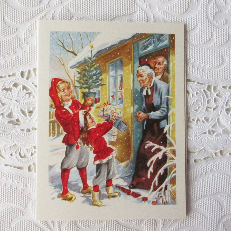 5 Vintage Sweden Swedish Christmas Cards 1950s Five Assorted | Etsy