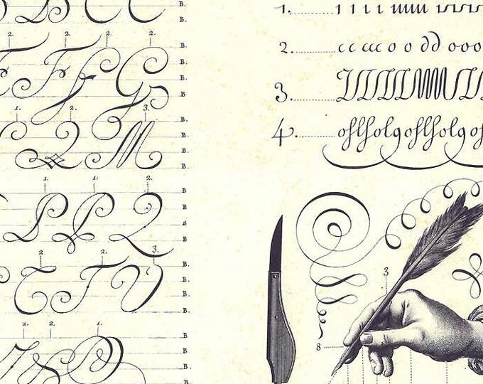 Made in Italy Authentic Florentine Paper Handwriting Calligraphy ...