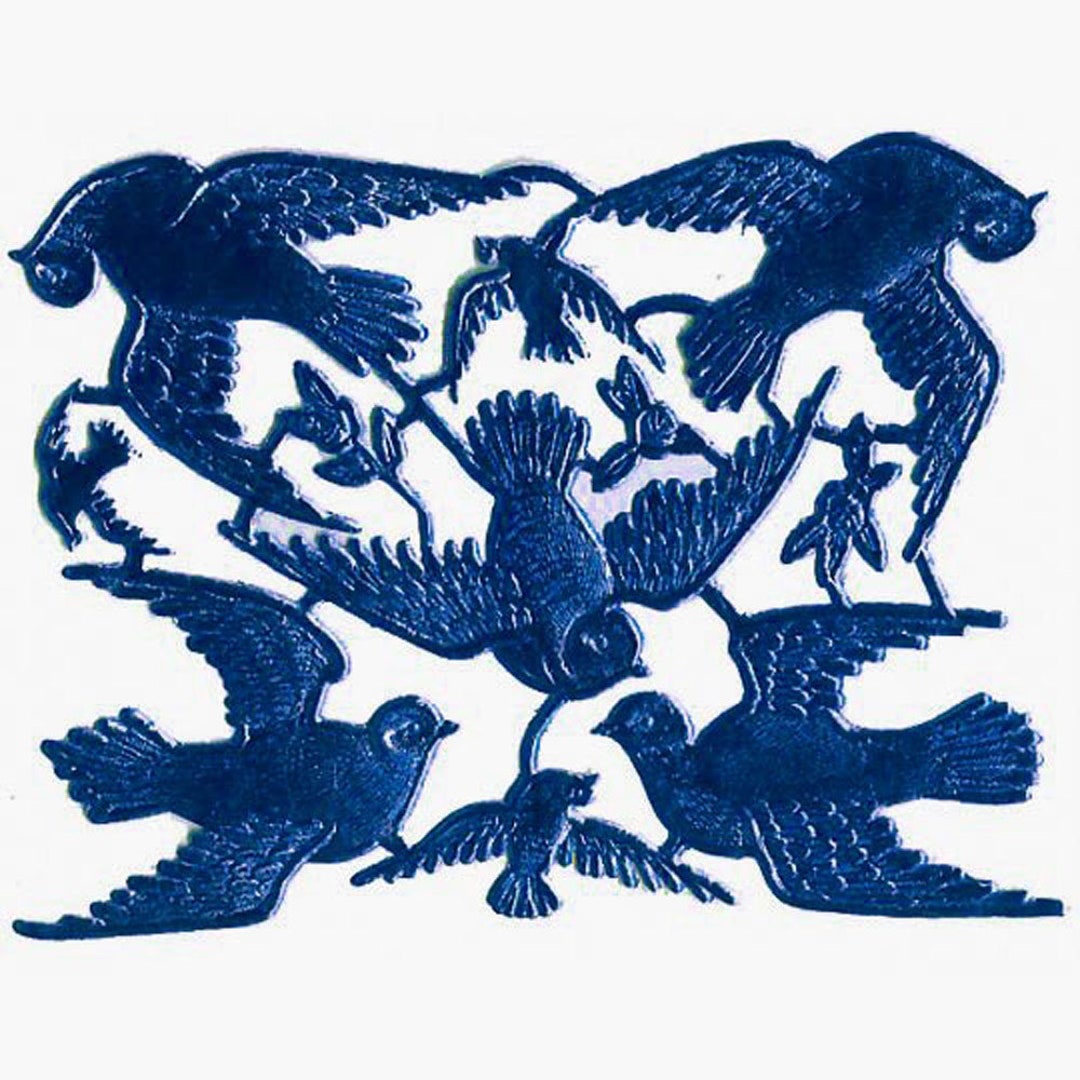 Dresden Birds Germany 8 Die Cut Paper Foil Dark Blue Dresden Doves ...