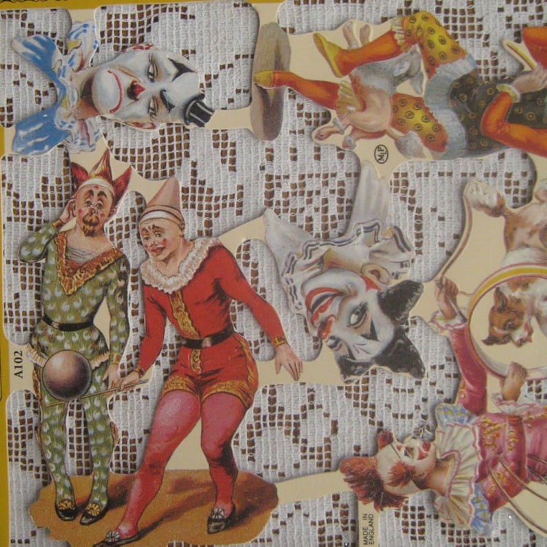 England Vintage Victorian Circus Clowns Lithographed Die Cut - Etsy UK