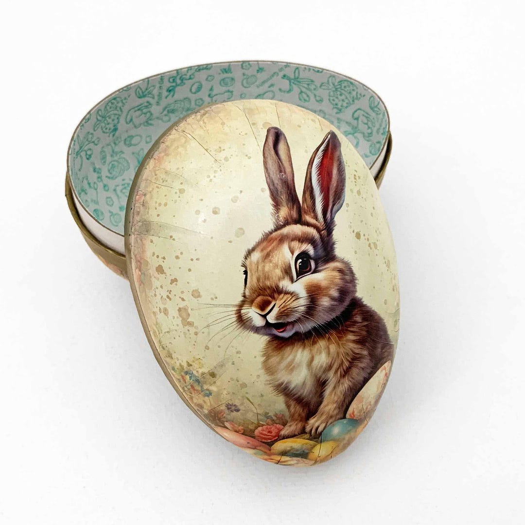 From Germany 4-1/2” New Papier Paper Mache Easter Smiling Bunny Rabbit ...