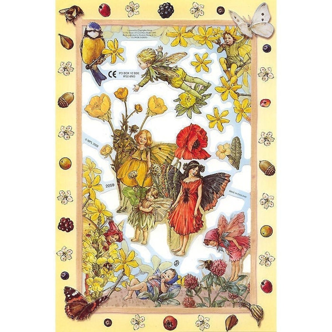England Paper Scraps Lithograph Die Cut Flower Fairies by - Etsy