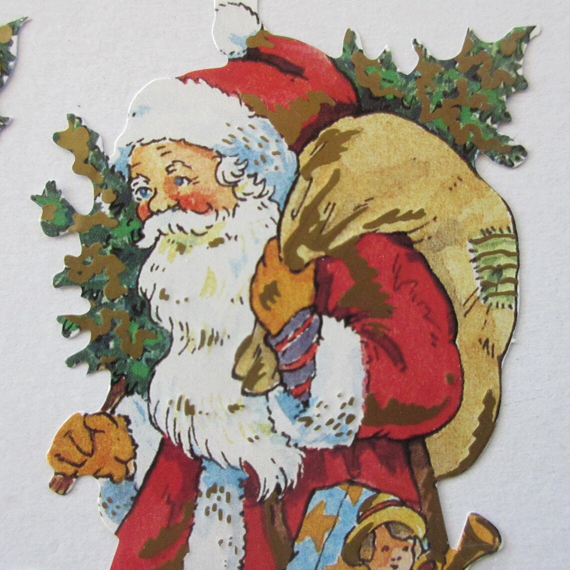 From Denmark Vintage Christmas Santa Claus Die Cut Paper Scraps E14 - Etsy