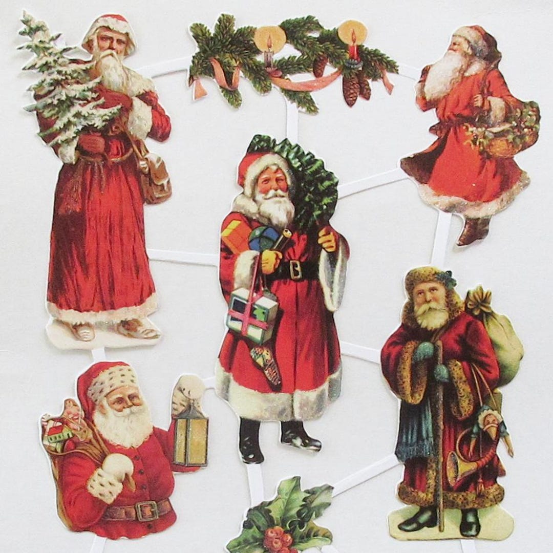 From Denmark Vintage Paper Scraps Die Cut Christmas Santa Claus Saint ...