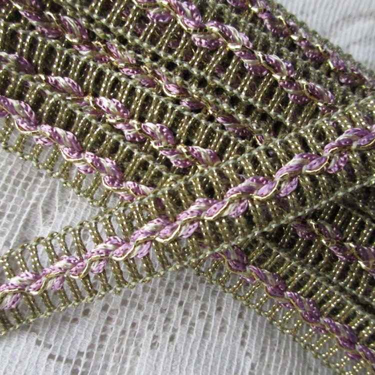 4 Yards Vintage Metallic Trim Ribbon 9/16 Wide Lavender | Etsy