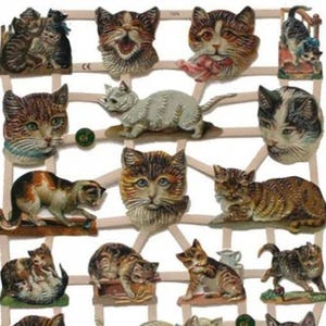 German Paper Scraps Lithographed Die Cut Victorian Cats 7329 - Etsy