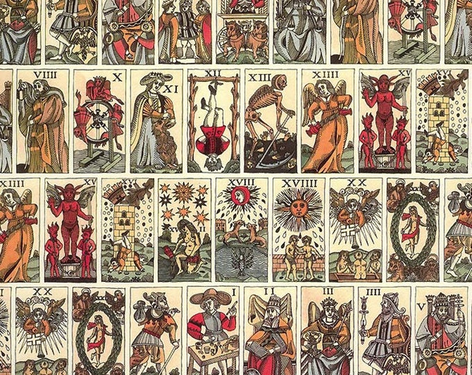 From Italy 2 Sheets Petite Tarot Cards Italian Paper ~ Tassotti IPT535 ...