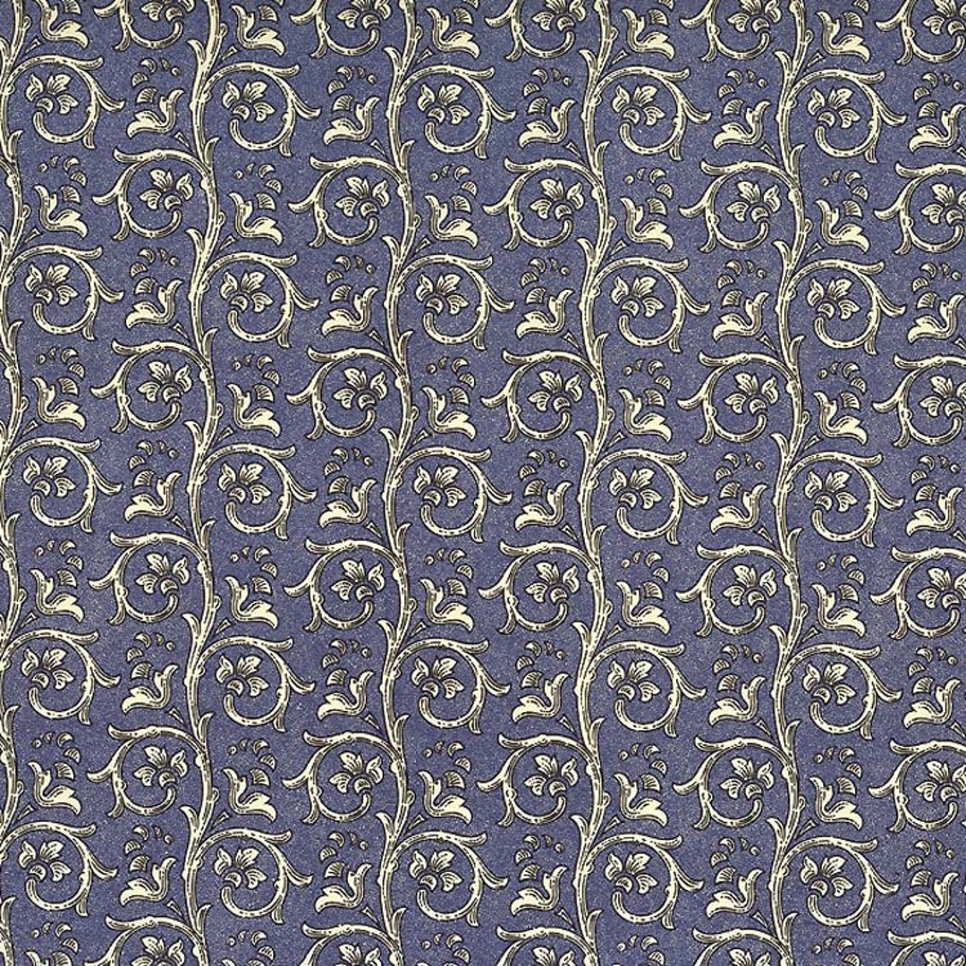 2 Sheets Italian Blue Dappled Garland Print Paper ~ Carta Varese Italy ...