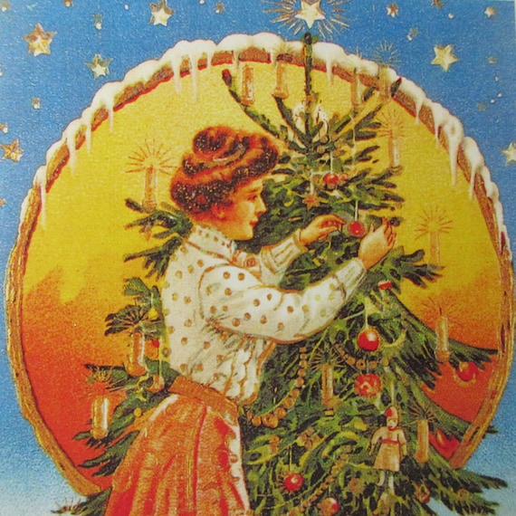 5 Holland Dutch Christmas Tree Postcards Vintage Style - Etsy