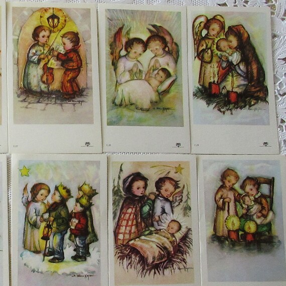 10 Vintage Belgium Angel Christmas Nativity Children Cards | Etsy