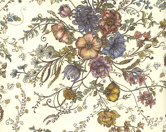 2 Sheets Floral Print Italian Paper With Golden Highlights - Etsy