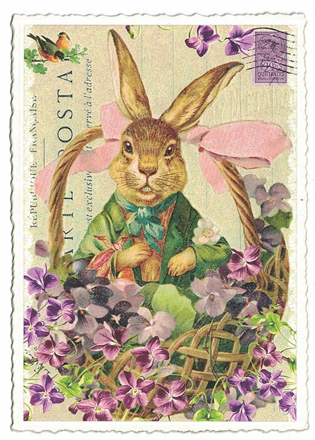 5 Germany Postcards Easter Rabbit Bunny Five Matching German Cards ...