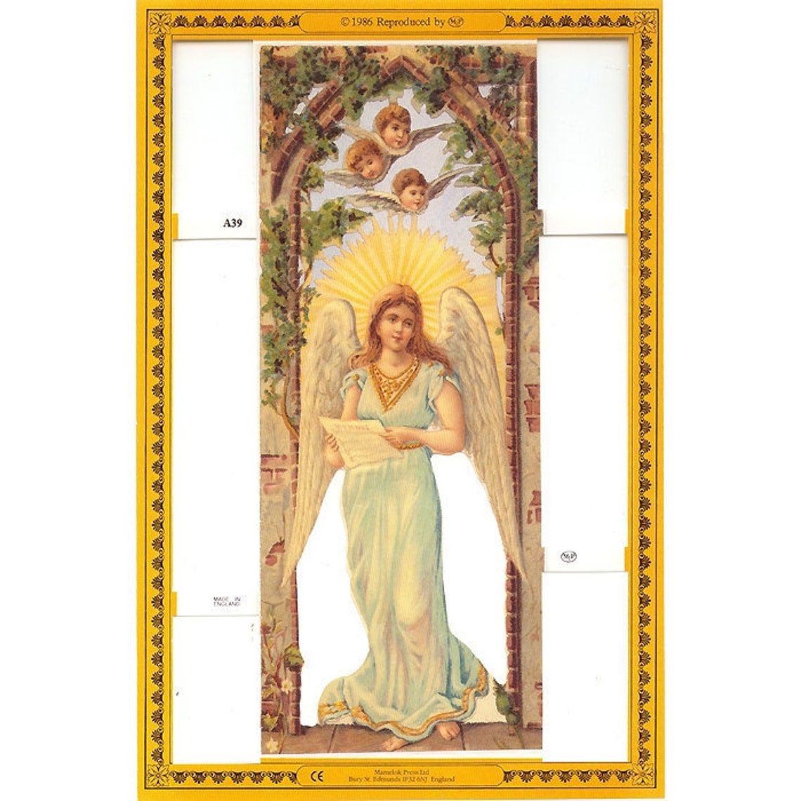 England Die Cut Embossed Paper Scraps Christmas Angels A39 - Etsy