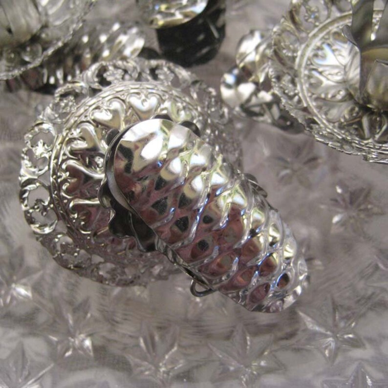 From Germany 8 Fancy Christmas Candle Clips Filigree Tin Clips in ...
