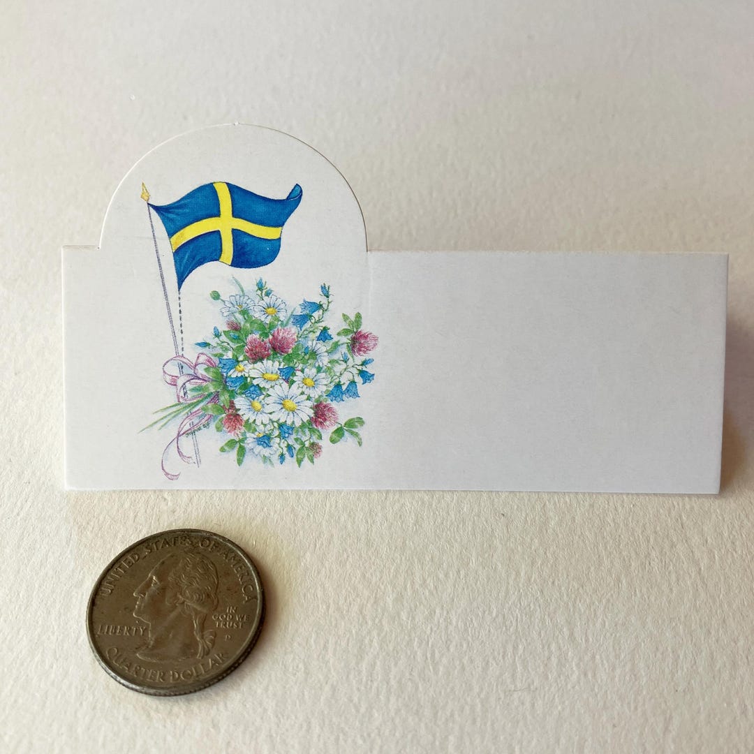 From Sweden 10 Vintage Swedish Flag and Flowers Paper Original Package ...