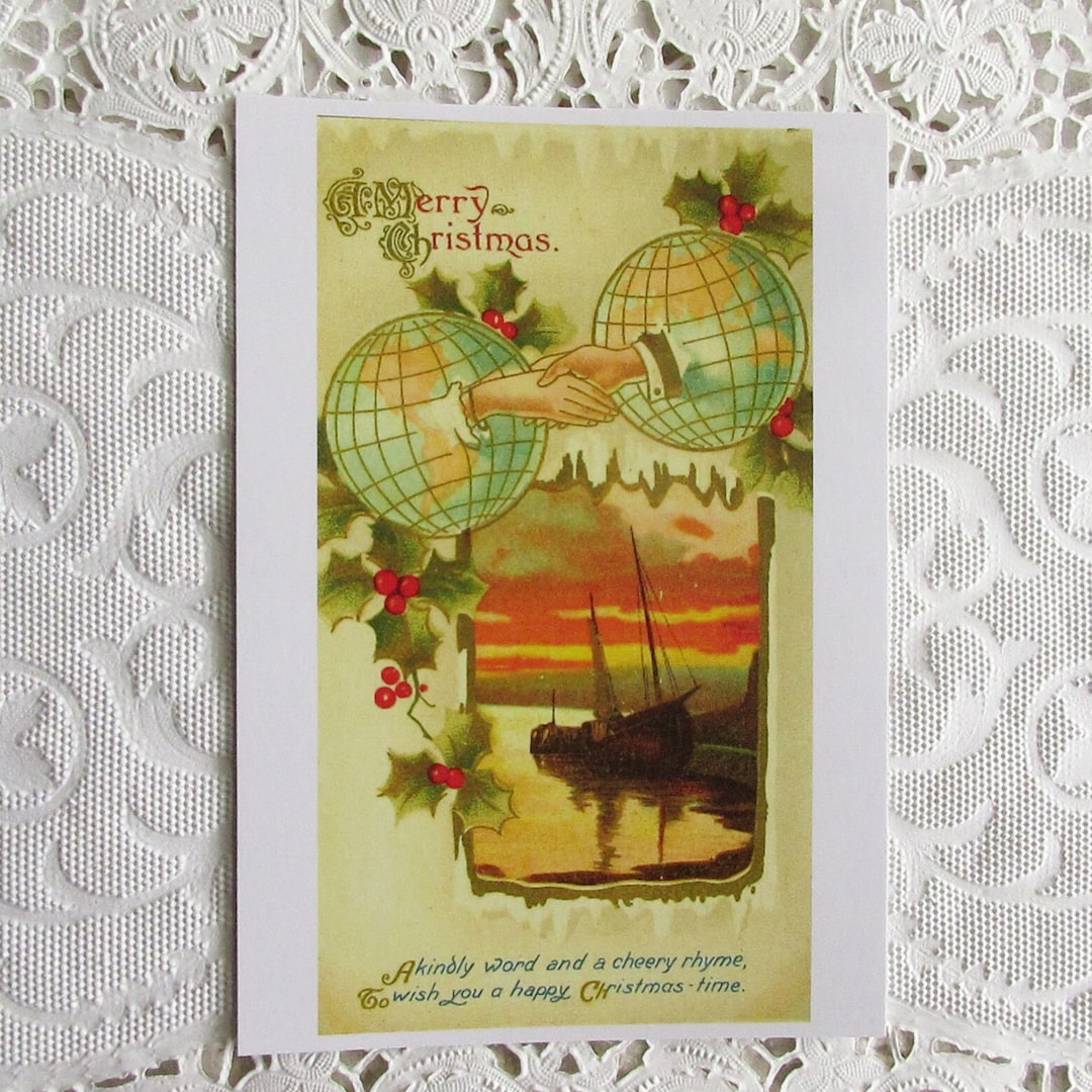 5 Holland Dutch Christmas Handshake Postcards Vintage Style Matching ...