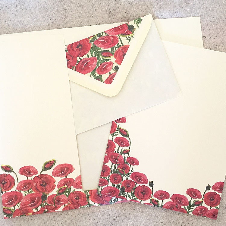 Italian Stationery Letter Writing Set in Portfolio 10 sheets | Etsy