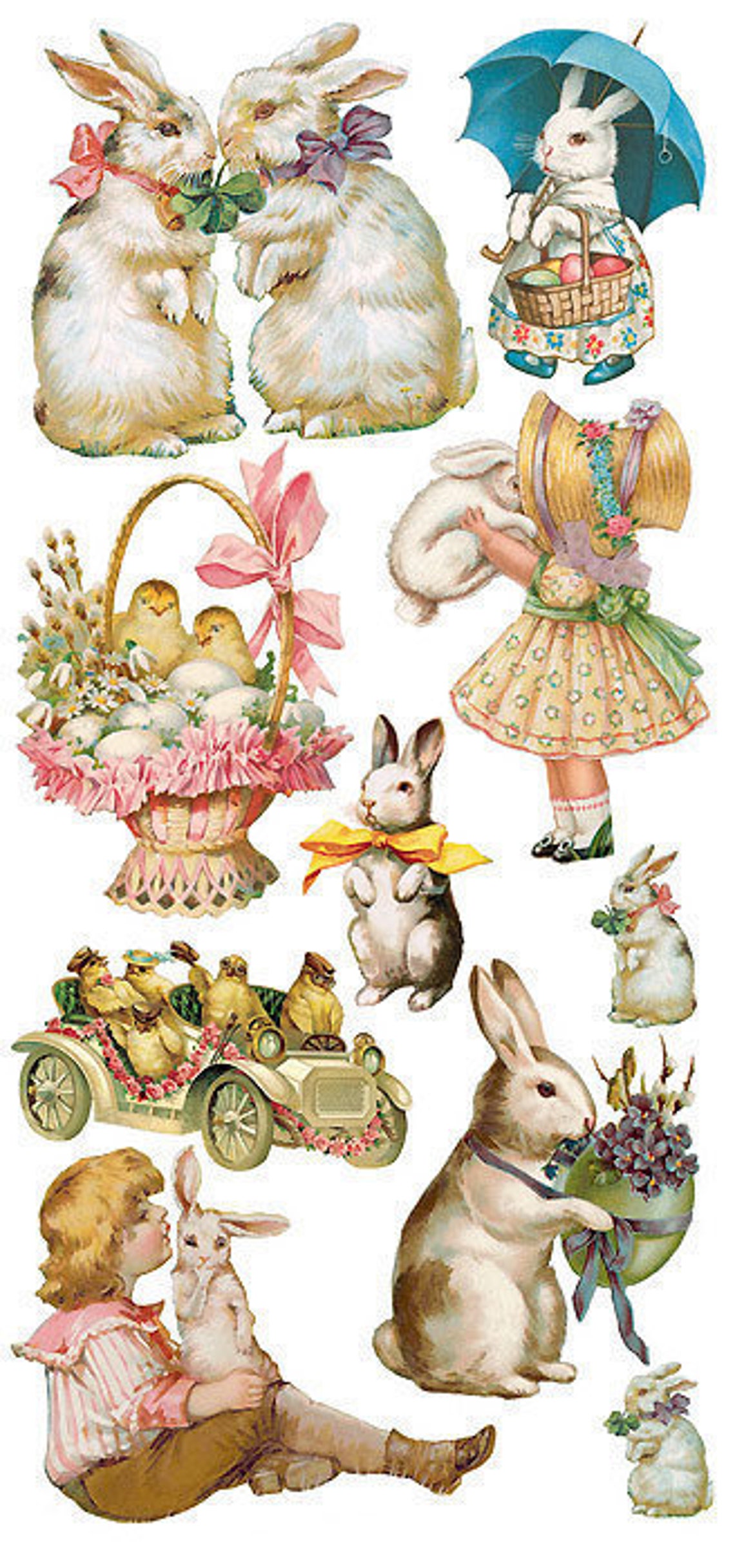3 Sheets Self Adhesive Easter Bunny Rabbit Stickers Colorful ...