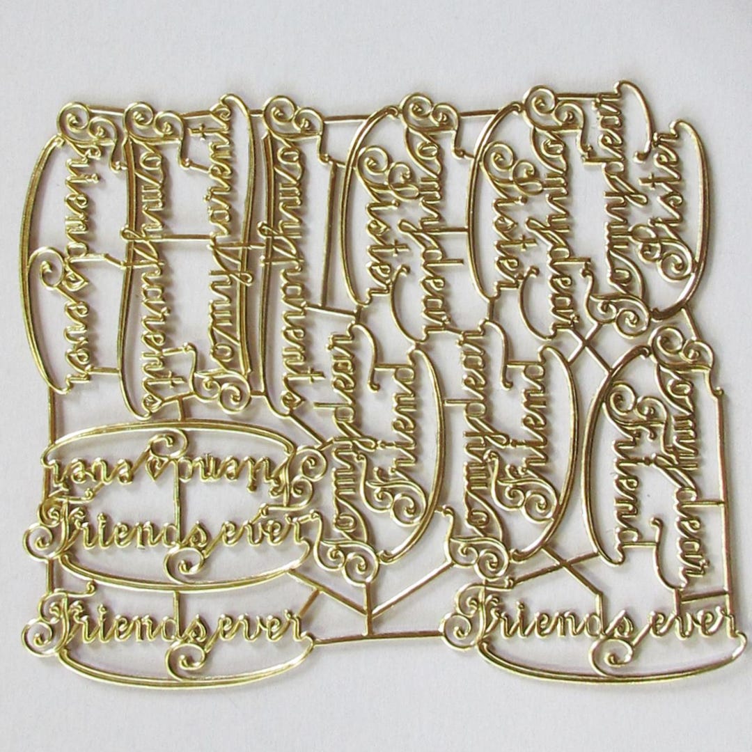 Vintage West Germany Gold Dresden Foil Fancy Assorted Script Mottos ...