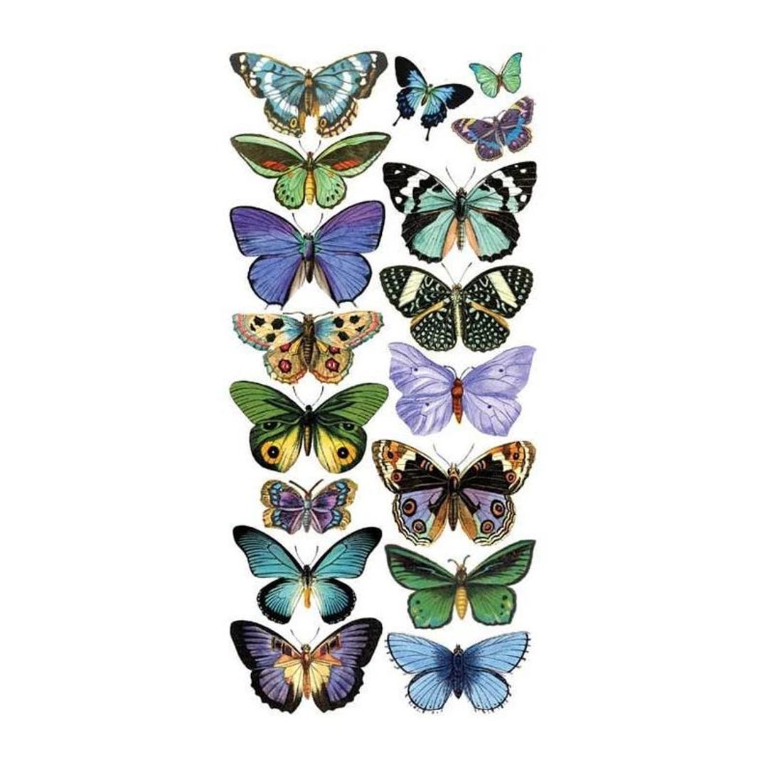 3 Sheets Self Adhesive Butterfly Stickers Colorful Scrapbooking ...