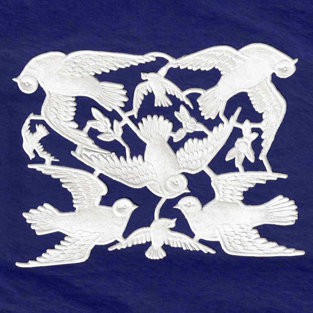 Dresden Birds Germany 8 Die Cut Paper White Dresden Doves Birds ...