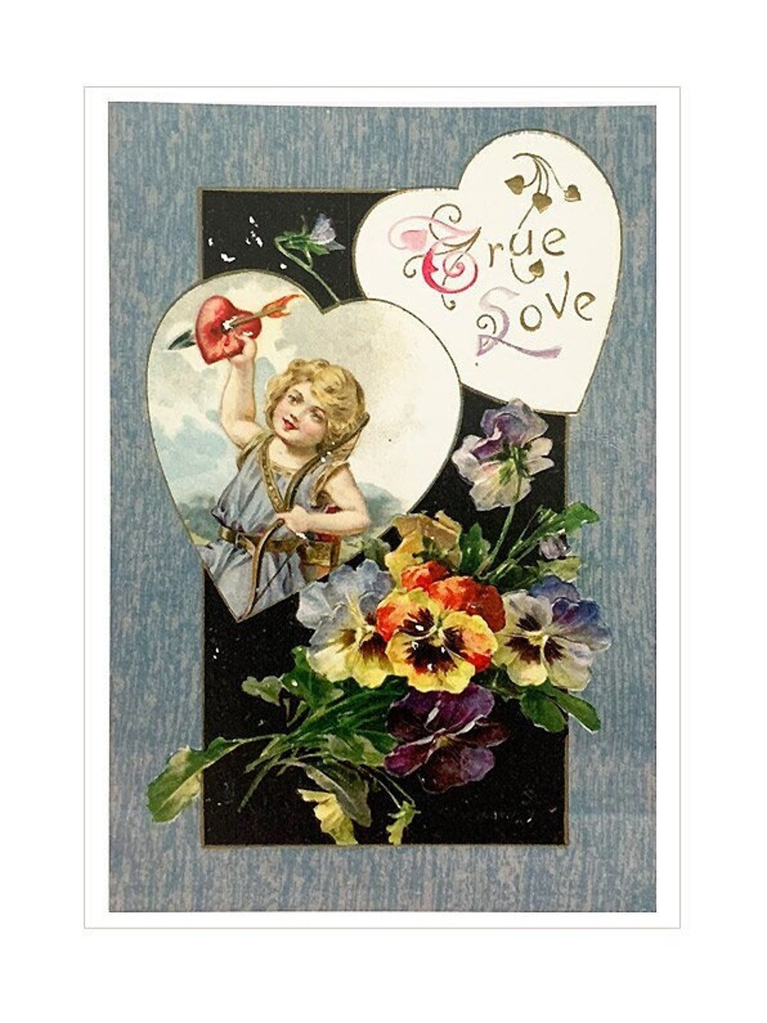 5 Valentines Holland Dutch Postcards Vintage Style Five Matching ...