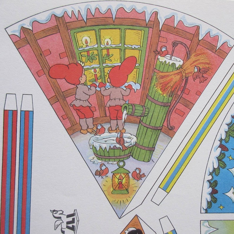 Vintage Denmark Christmas Gnomes Tomte Paper Cones Craft Sheet - Etsy