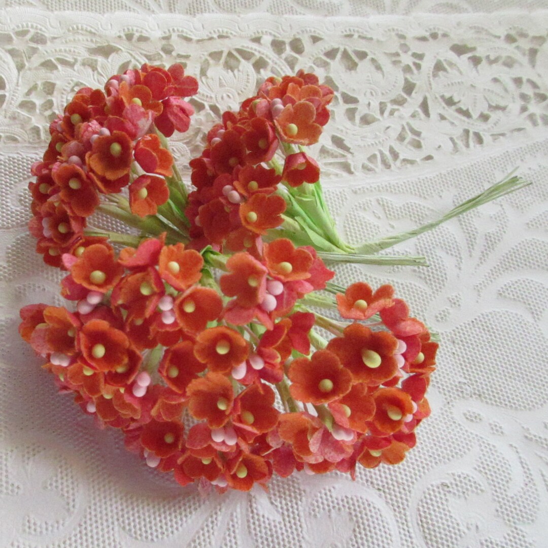 4 Bundles Forget Me Nots Millinery Flowers in Dark Orange - Etsy