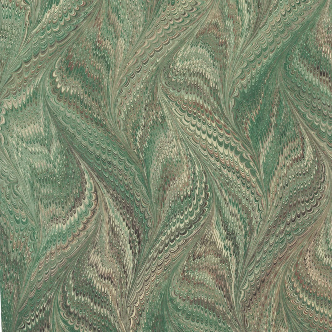 Italian Hand Marbled Paper Butterfly Pattern in Greens Berretti Marbled ...