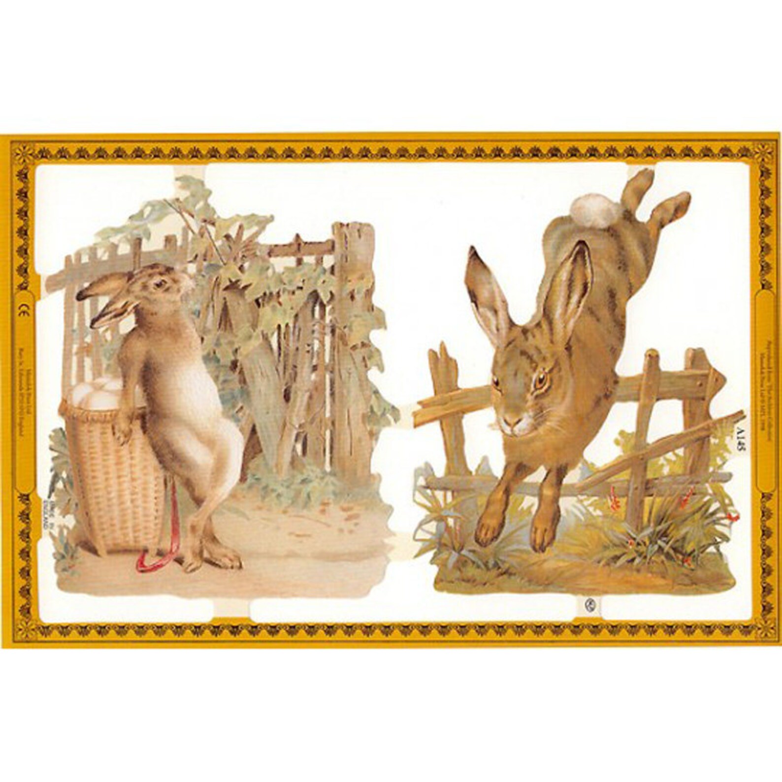 England Paper Lithograph Die Cut Scraps Easter Rabbits A-145 - Etsy