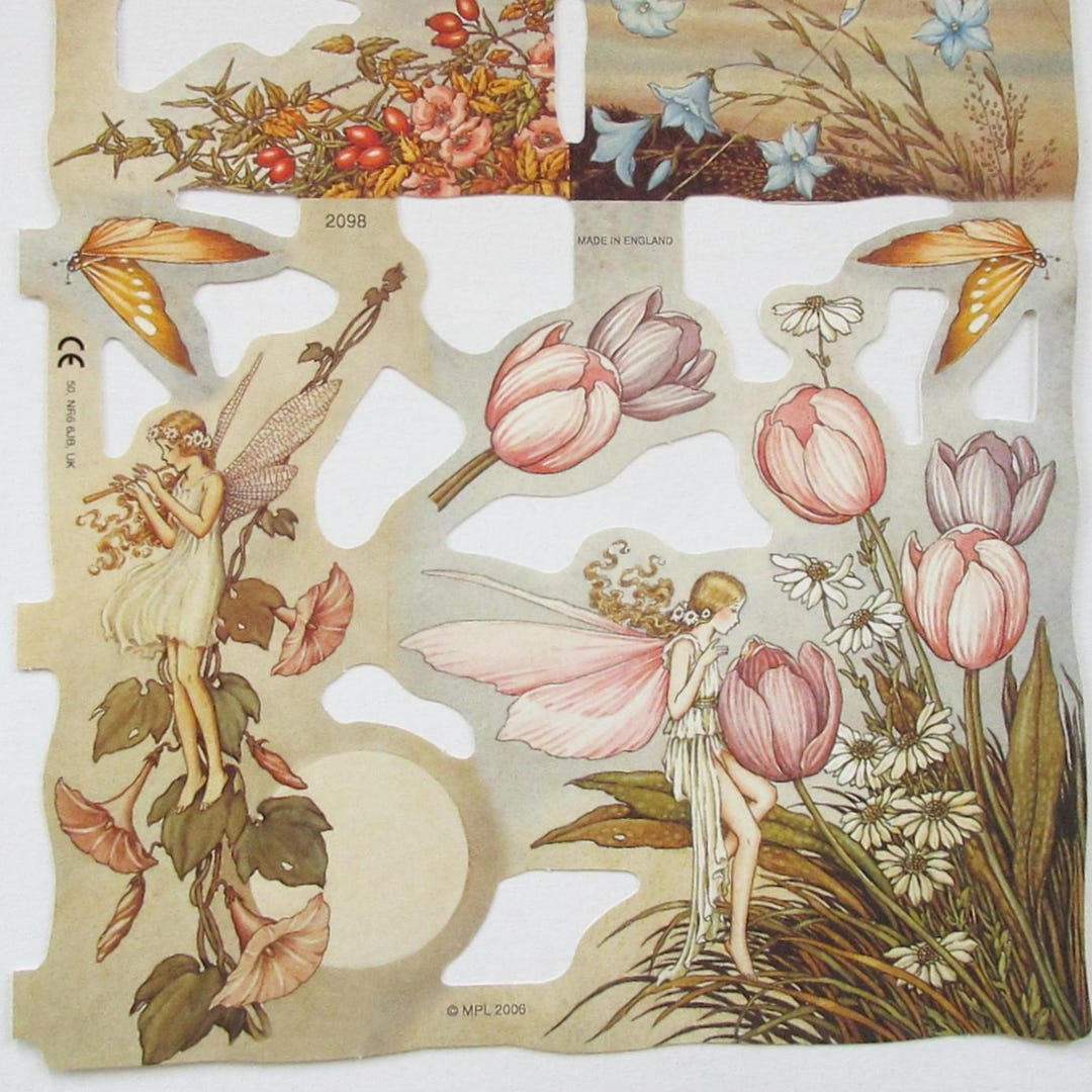 England Paper Scraps Lithograph Die Cut Flower Fairies S2098 Out of ...