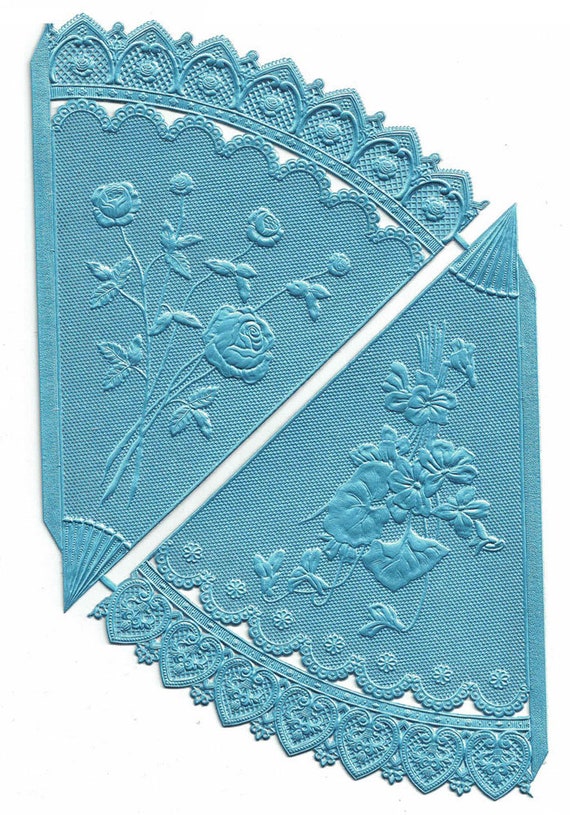 Dresden Trim Paper Foil Germany 2 Fancy Light Blue Floral | Etsy