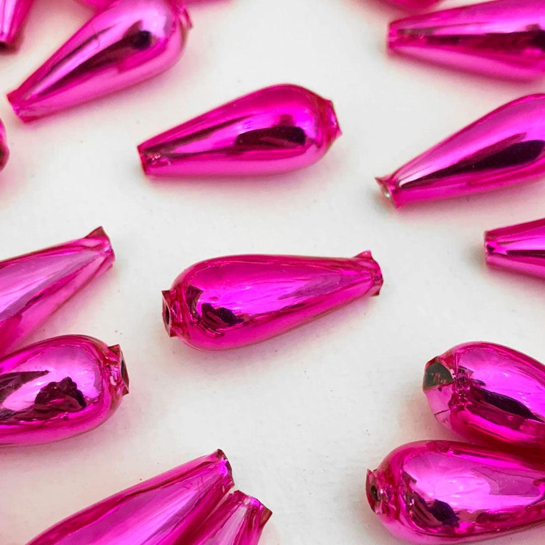 6 Czech Glass Christmas Garland Hot Pink Beads GB310HP - Etsy