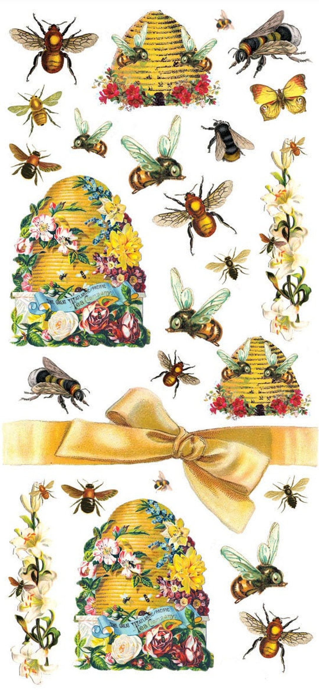 3 Sheets Self Adhesive Bees Beehive Bee Hive Stickers Colorful ...