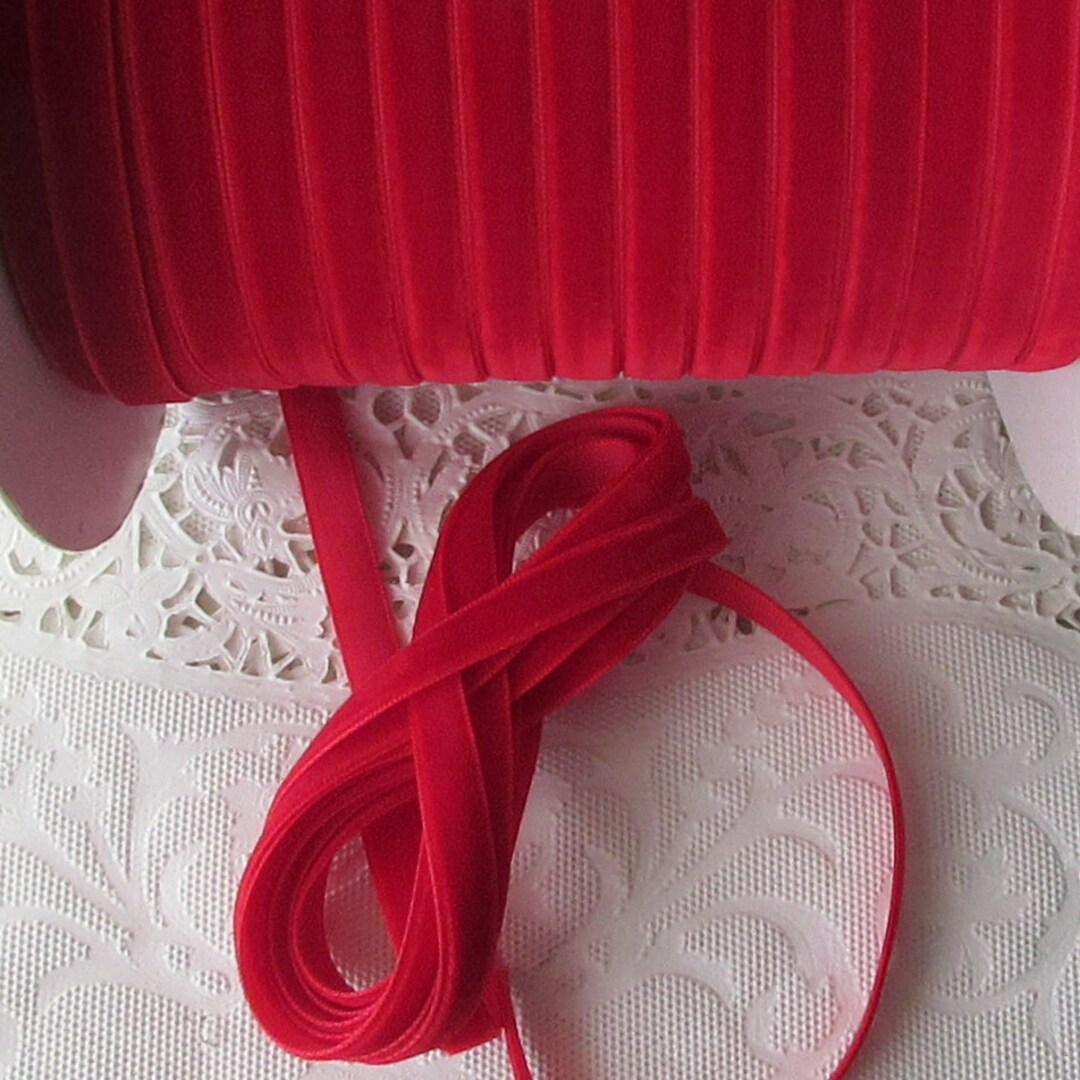 10 Yards Cardinal Red Velvet 3/8" Sewing Trim Ribbon Single Sided - Etsy