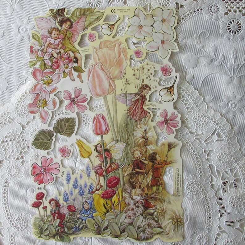 England Paper Scraps Lithograph Die Cut Flower Fairies by - Etsy